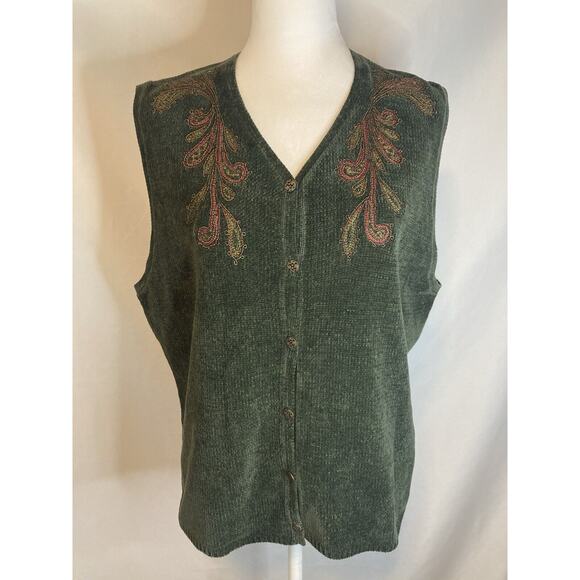 Koret | Sweaters | Vintage Koret Sweater Vest Green Large Cottage ...